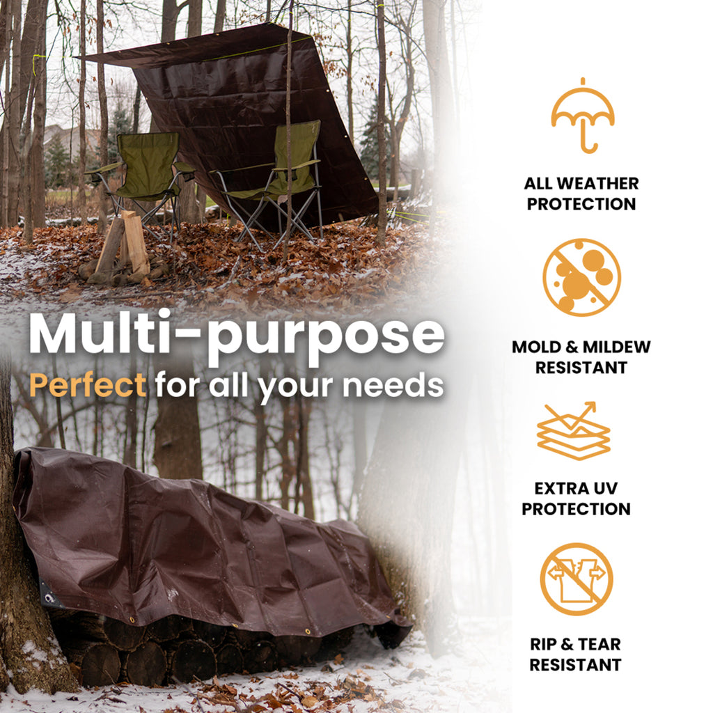 8’ x 10’ Super Heavy Duty Poly Tarp - Black & Silver