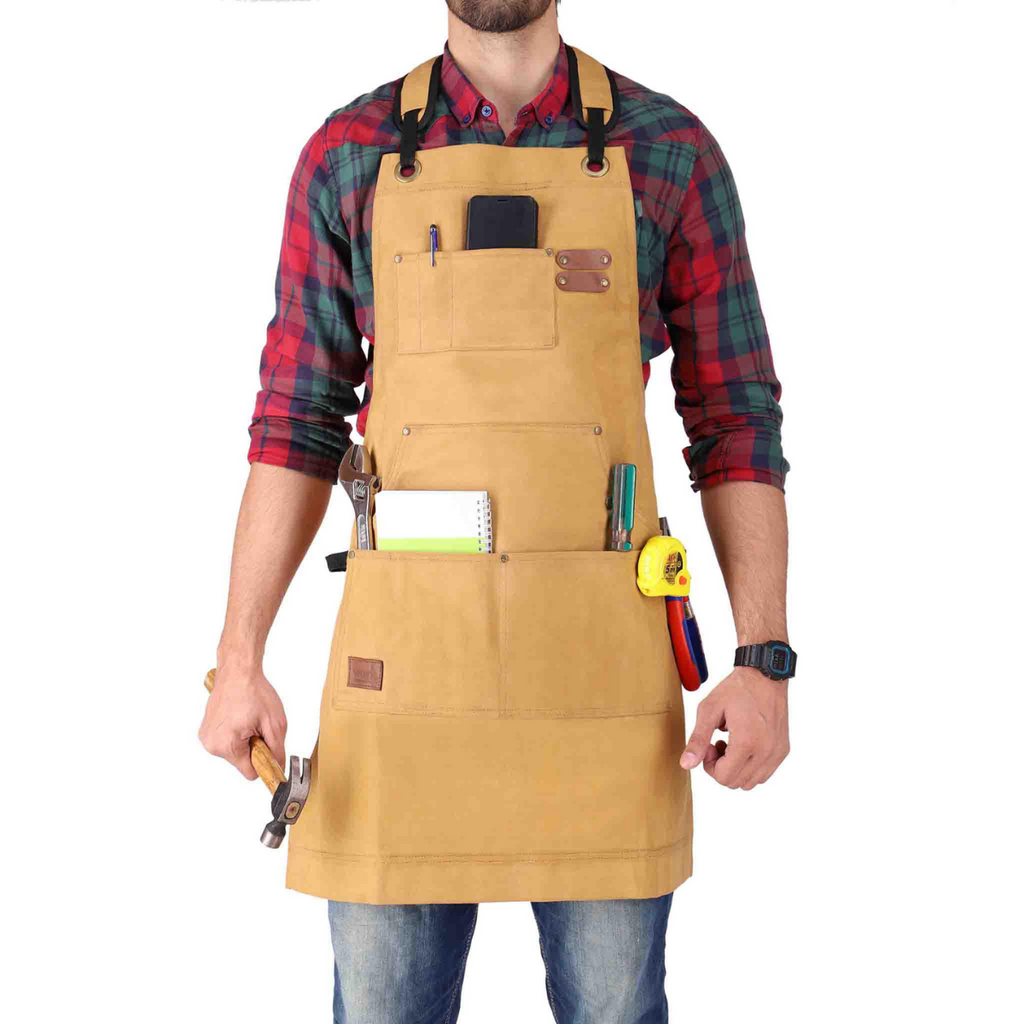 Work Apron | Wood Working Aprons Heavy Duty Waxed Canvas