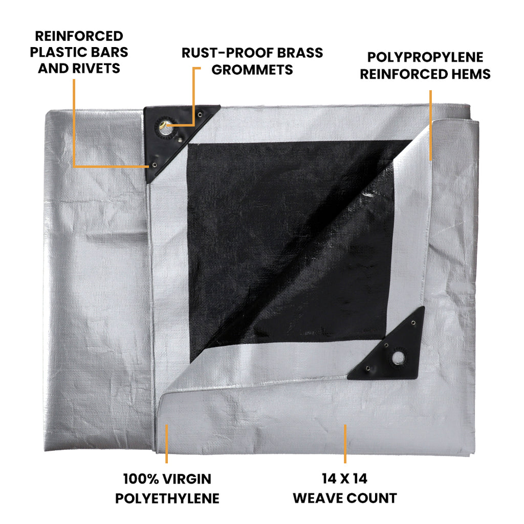 Heavy Duty Poly Tarp 10 mil, 6 oz. | Waterproof Tarpaulin Cover